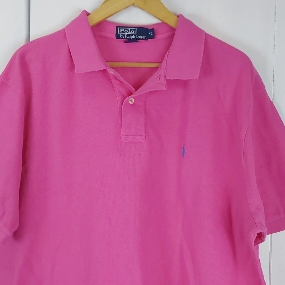 Polo Ralph Lauren | Shirts | Polo Ralph Lauren Mens Bright Pink Polo ...